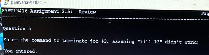 Solved paaryana@atlas: SYST13416 Assignment 2.5: Review Pag | Chegg.com