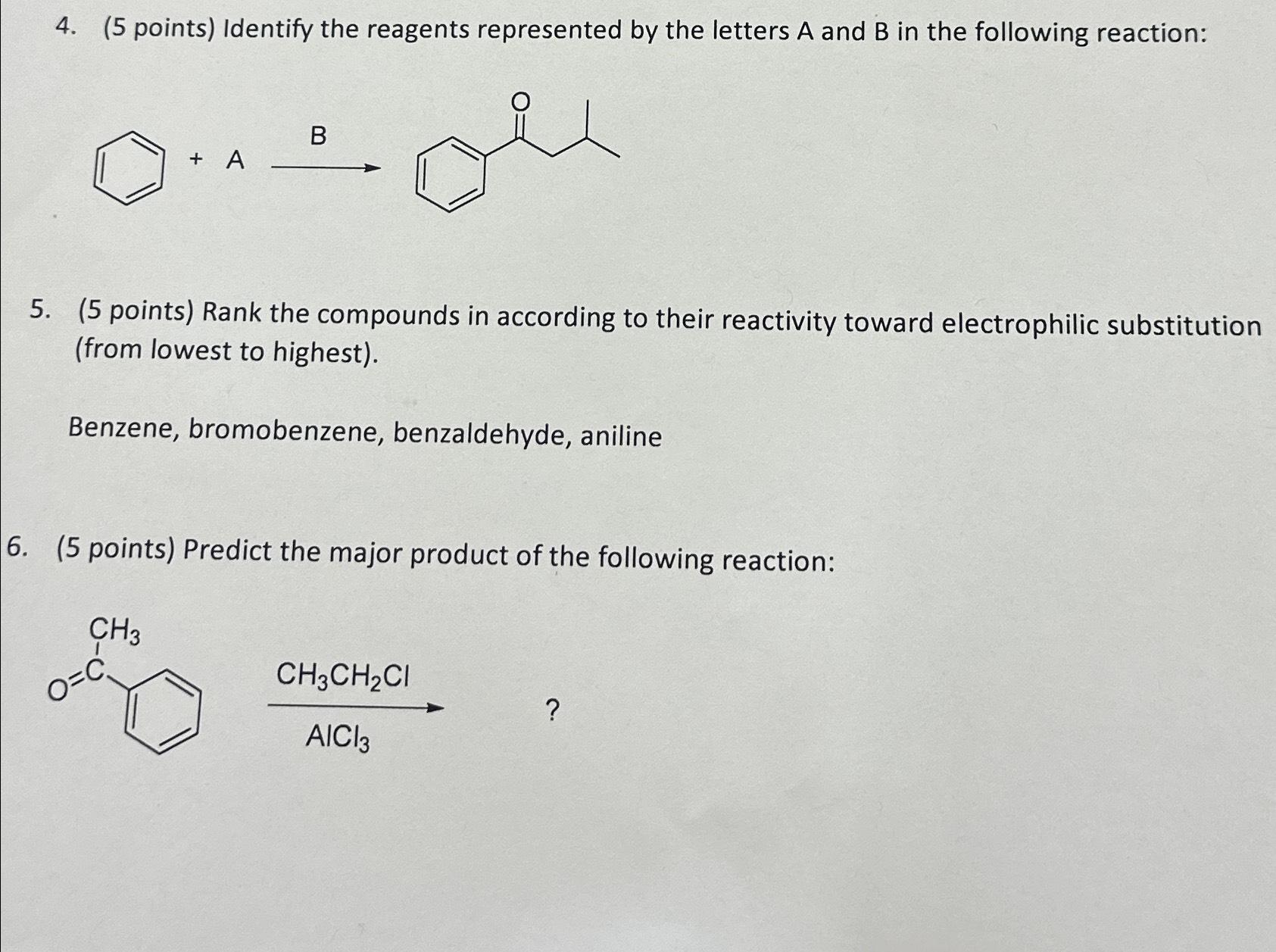 Solved (5 points) Identify the reagents represented by the | Chegg.com Solved (5 points) Identify the reagents represented by the | Chegg.com