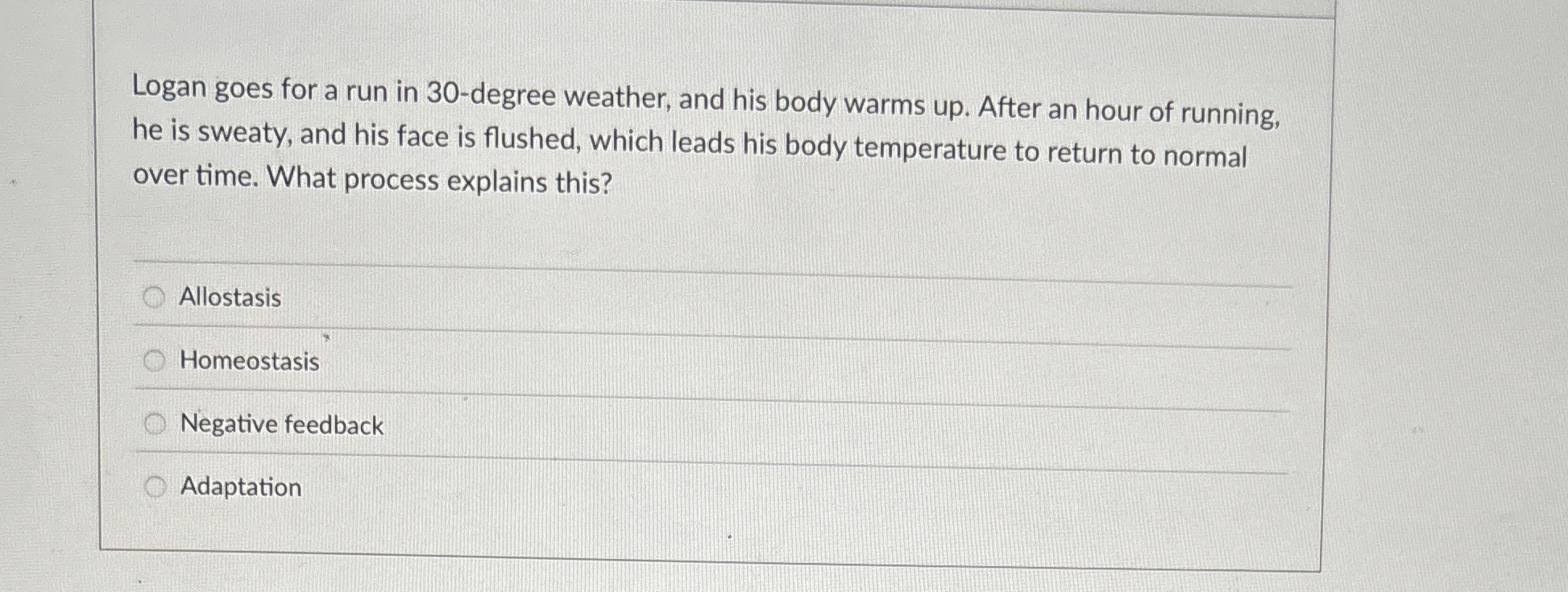 Solved Logan goes for a run in 30-degree weather, and his | Chegg.com