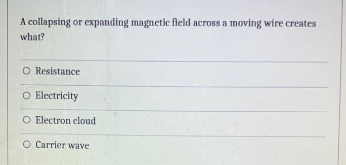 Solved A collapsing or expanding magnetic field across a | Chegg.com