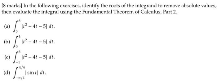 Solved [8 marks] In the following exercises, identify the | Chegg.com