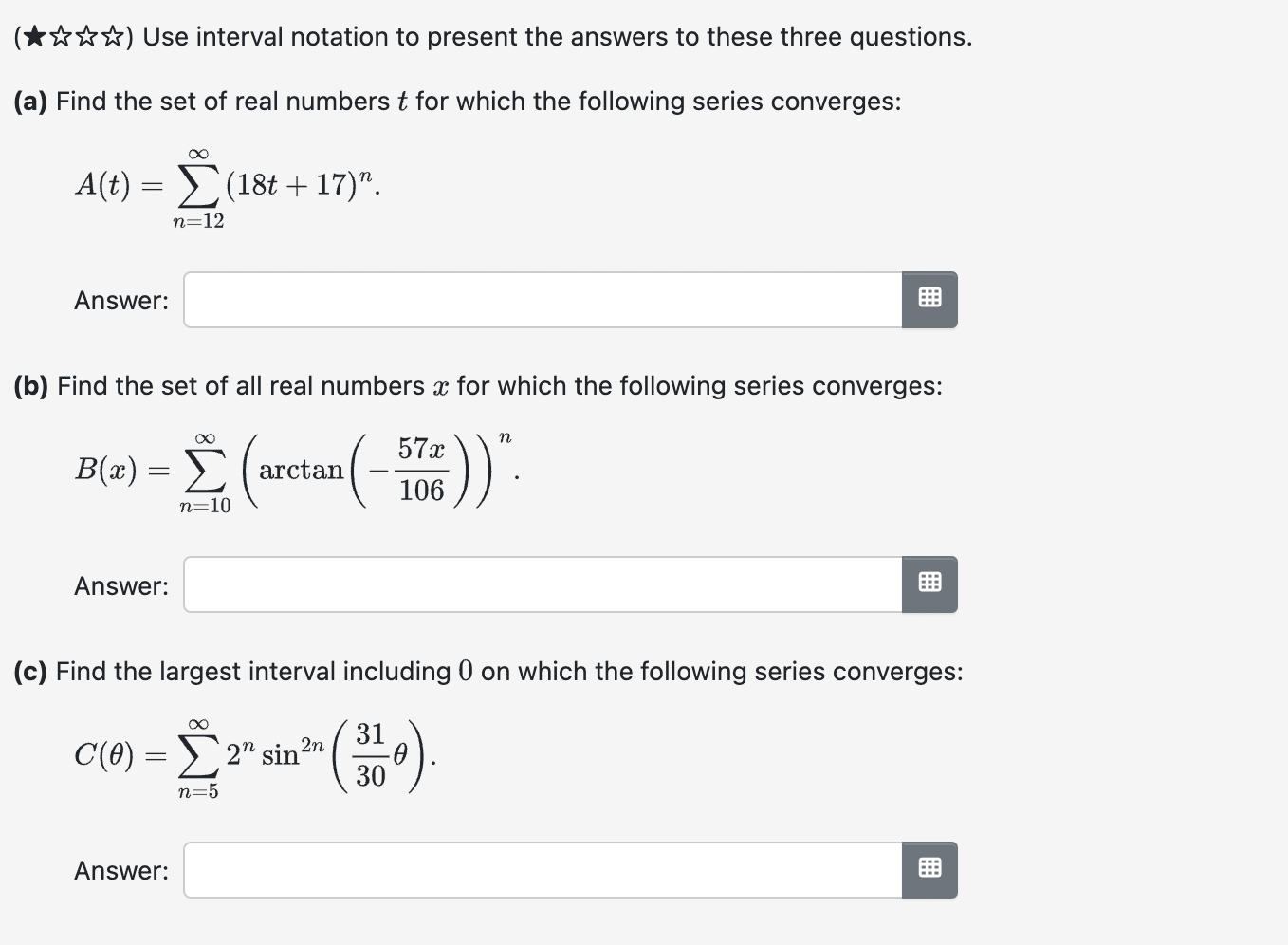Use interval notation to present the answers to these | Chegg.com
