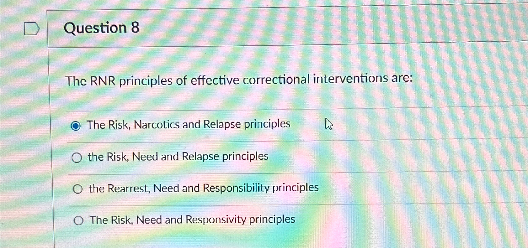 Solved Question 8The RNR principles of effective | Chegg.com