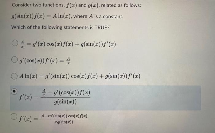 Solved Consider two functions, f(x) and g(x), related as | Chegg.com