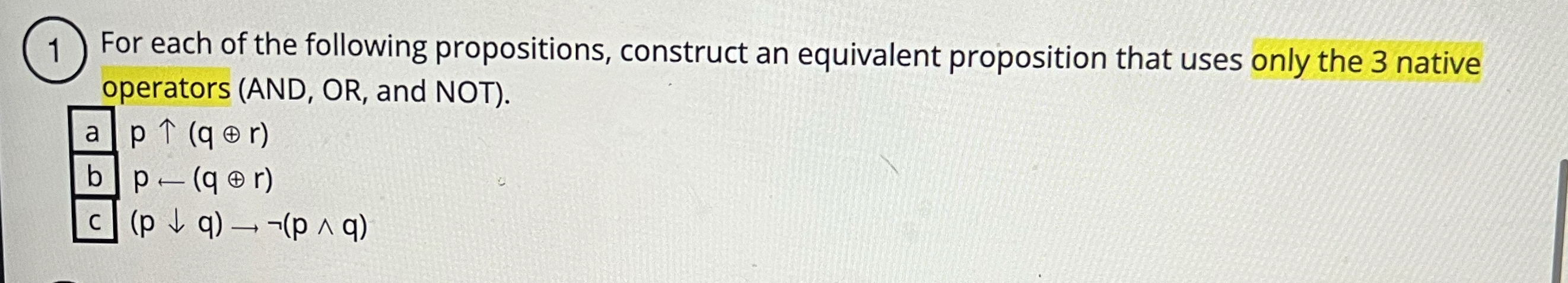 Solved (1) ﻿For each of the following propositions, | Chegg.com