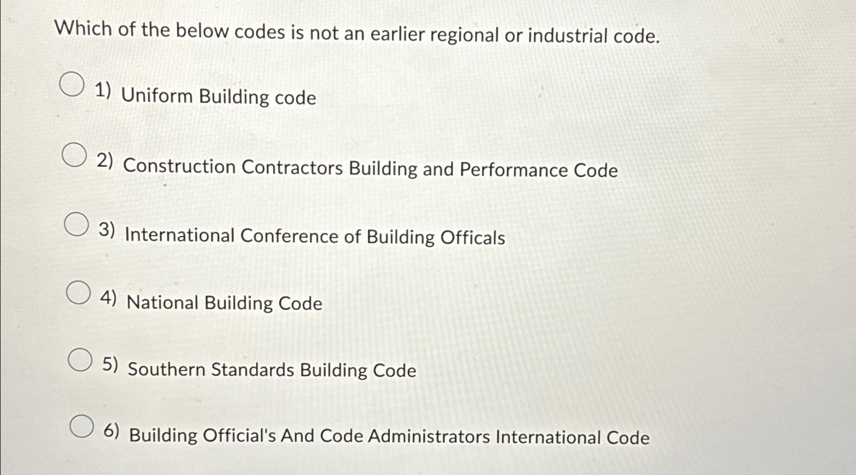Solved Which of the below codes is not an earlier regional | Chegg.com