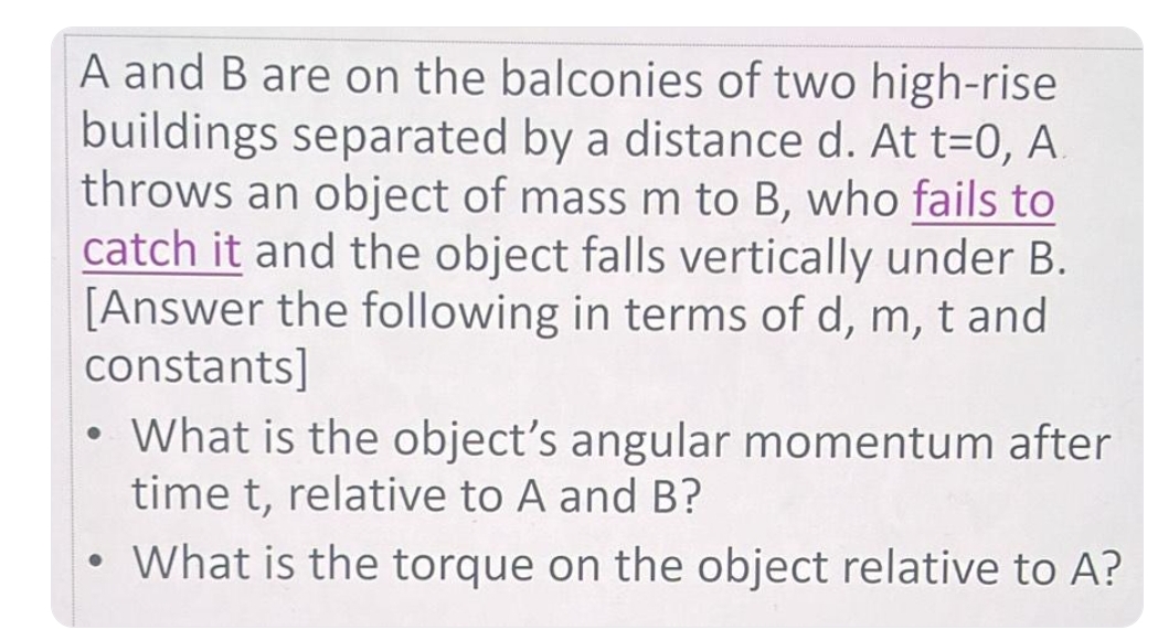 Solved A and B ﻿are on the balconies of two high-rise | Chegg.com