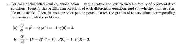 Solved For each of the differential equations below, use | Chegg.com