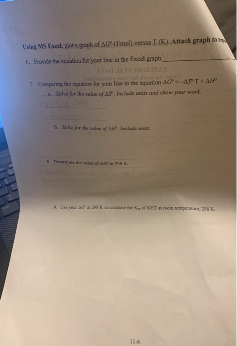 Solved Using MS Excel, plot a graph of AG (J/mol) versus T | Chegg.com