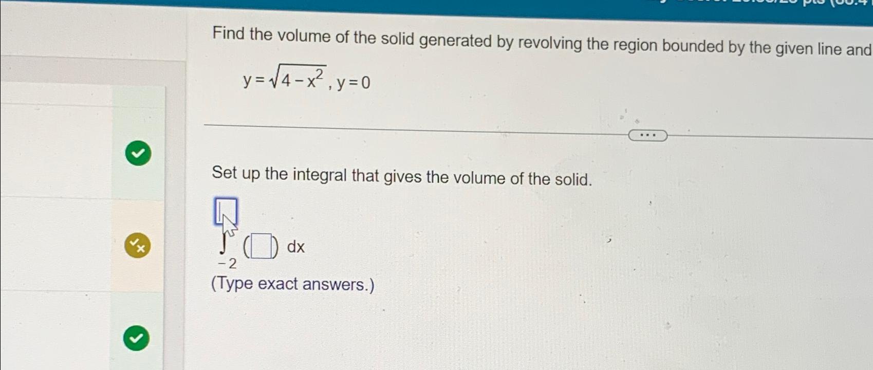 Solved Find the volume of the solid generated by revolving | Chegg.com