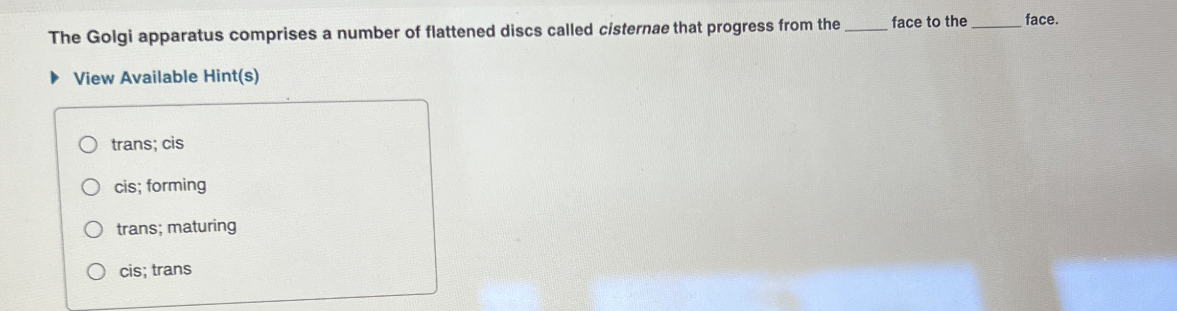 Solved The Golgi apparatus comprises a number of flattened | Chegg.com