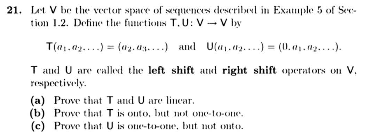 Let V ﻿be the vector space of sequences described in | Chegg.com
