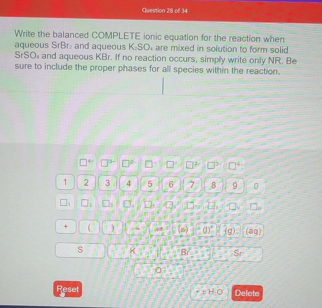 Solved Write the balanced COMPLETE ionic equation for the | Chegg.com