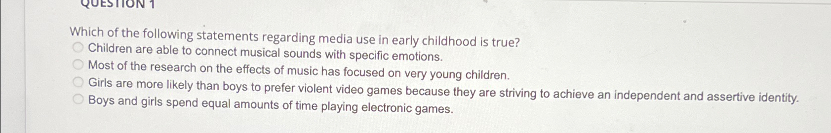 Solved Which of the following statements regarding media use | Chegg.com