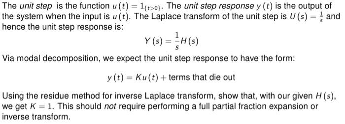 Solved The unit step is the function u(t)=1{t>0}. The unit | Chegg.com