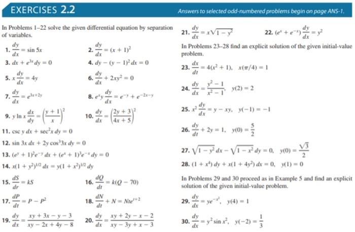 EXERCISES 2.2 Answers to selected odd-numbered | Chegg.com