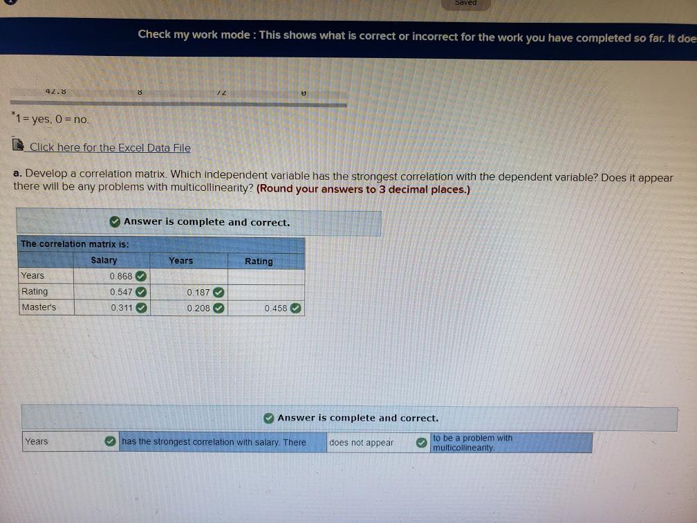 Solved Saved Check my work mode: This shows what is correct | Chegg.com