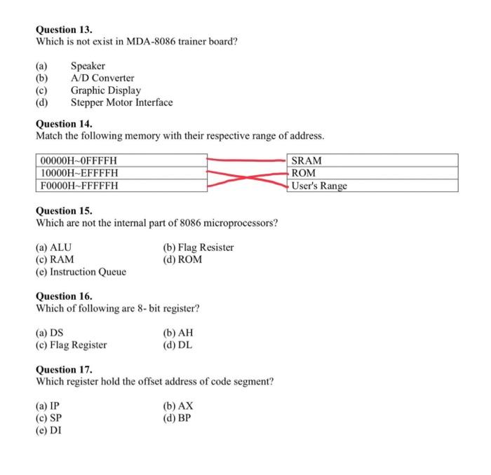 Solved Question 7. CPU of MDA-8086 has a clock frequency of | Chegg.com