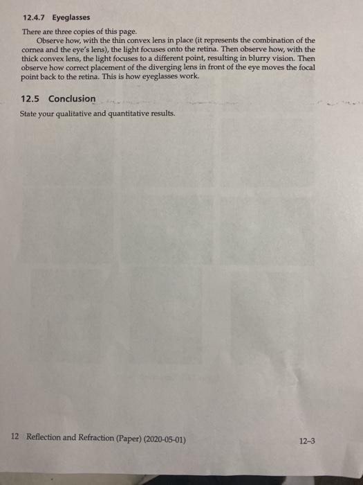 Solved 12 Reflection and Refraction (Paper) And the mirror, | Chegg.com