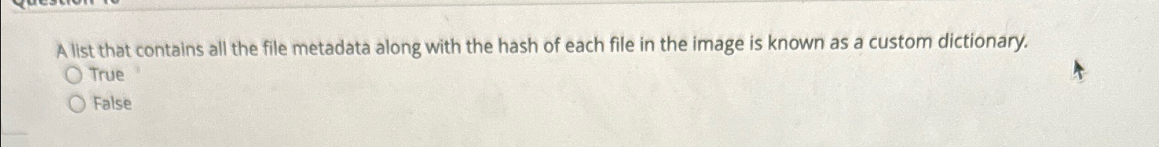 Solved A list that contains all the file metadata along with | Chegg.com
