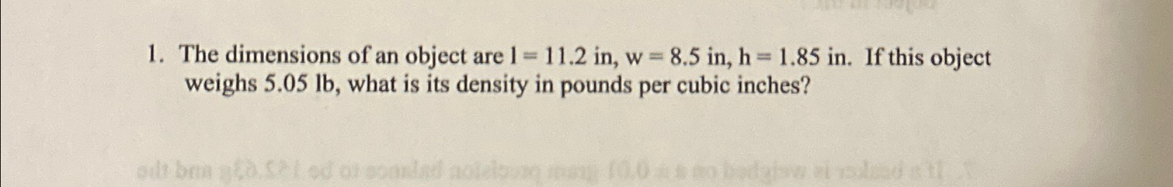 Solved The dimensions of an object are | Chegg.com