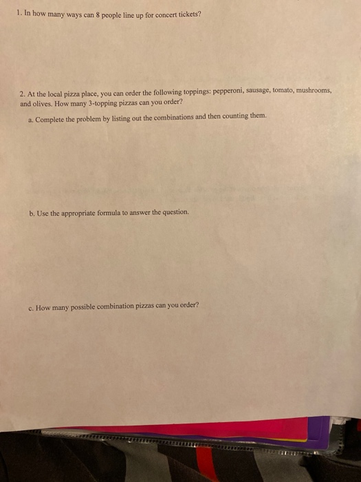 Solved solve using combinatorics/permutation *mathematics | Chegg.com