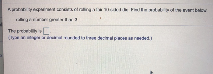 Solved A probability experiment consists of rolling a fair | Chegg.com