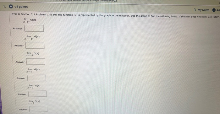 Solved Exercise Set 2.1 For Exercises 1-10, use the graph of | Chegg.com