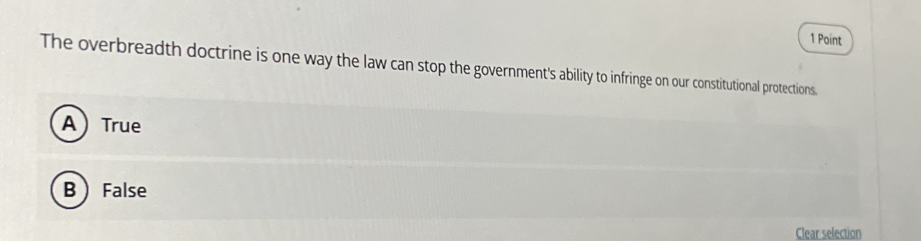 Solved The overbreadth doctrine is one way the law can stop | Chegg.com