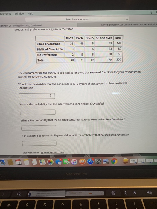Solved 6 ookmarks Window Help tcc. Instructure.com ignment | Chegg.com