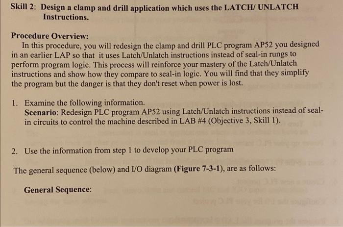 Skill 2: Design a clamp and drill application which | Chegg.com
