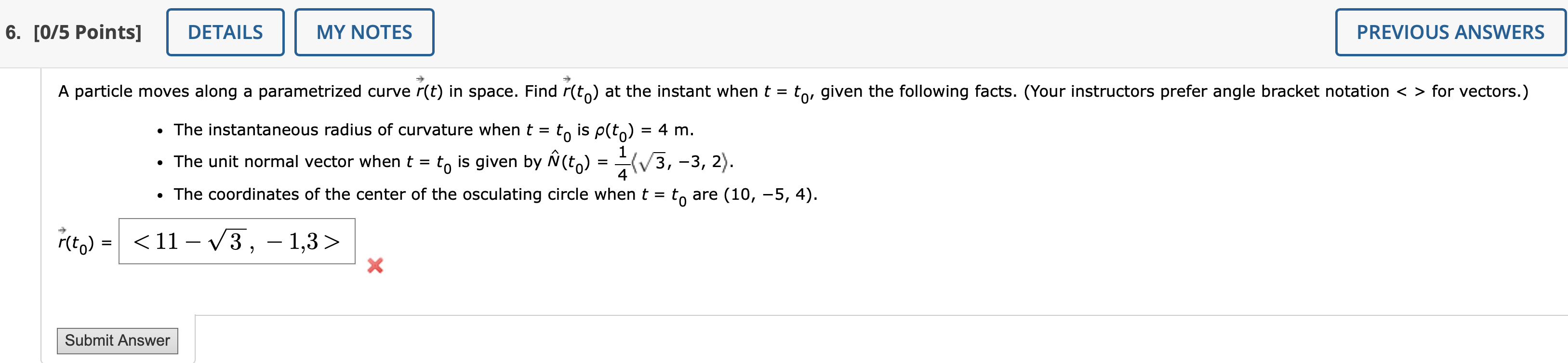 Solved A particle moves along a parametrized curve A | Chegg.com