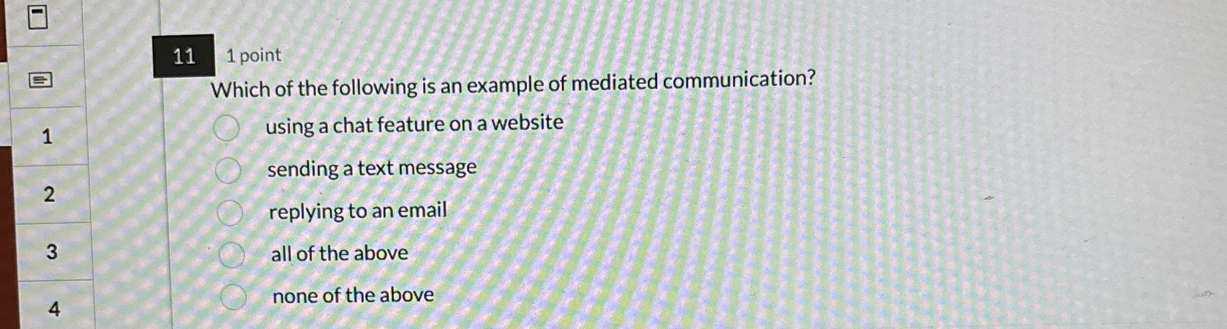 Solved 111 ﻿pointWhich of the following is an example of | Chegg.com