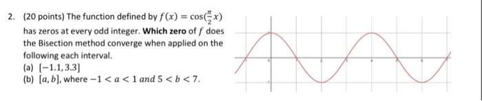 Solved 2. (20 points) The function defined by f(x)=cos(2πx) | Chegg.com