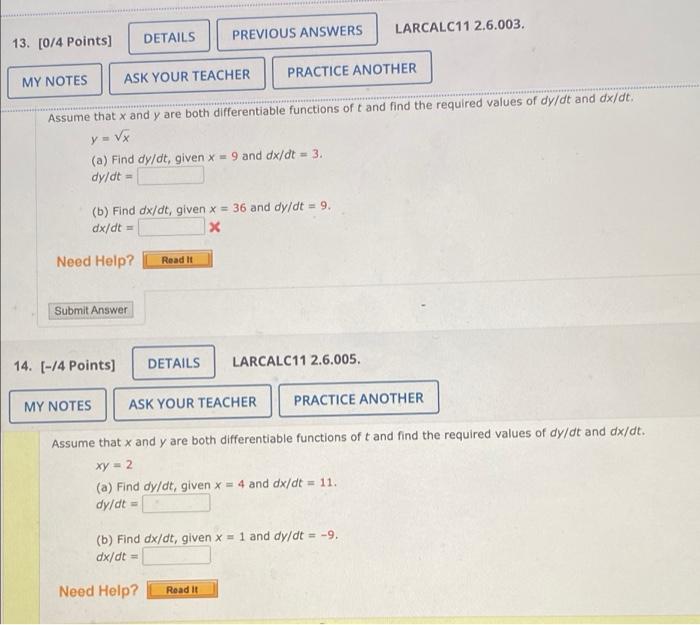 Solved Assume that x and y are both differentiable functions | Chegg.com