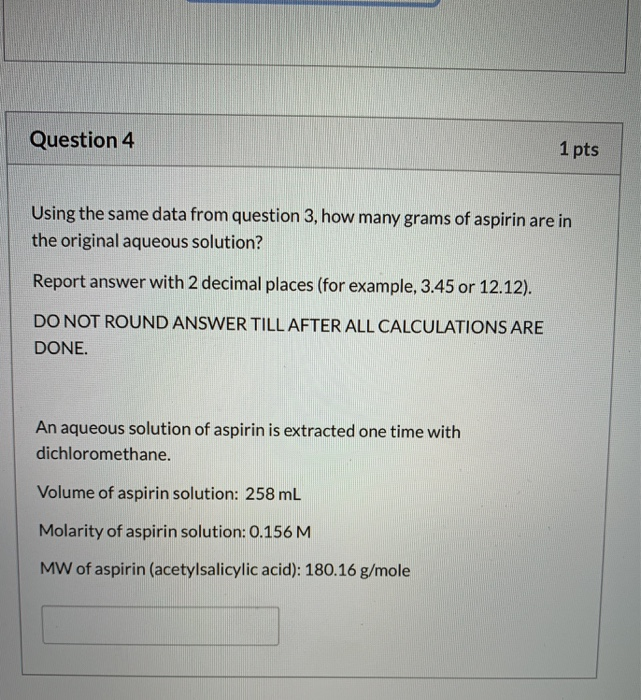 Solved Question 4 1 pts Using the same data from question 3, | Chegg.com