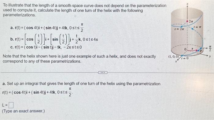 To illustrate that the length of a smooth space curve | Chegg.com