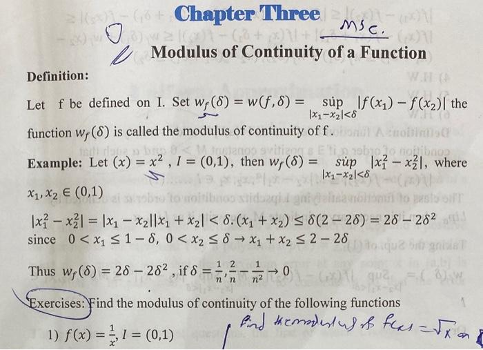Solved 40 Chapter Three Me 021 68 Modulus Of Continuity