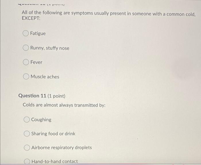 Solved Question 1 (1 point) Pathogens can enter the body | Chegg.com