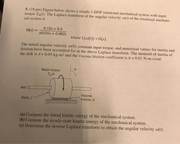 Solved 5. (18 pts) Figure below shows a simple 1-DOF | Chegg.com