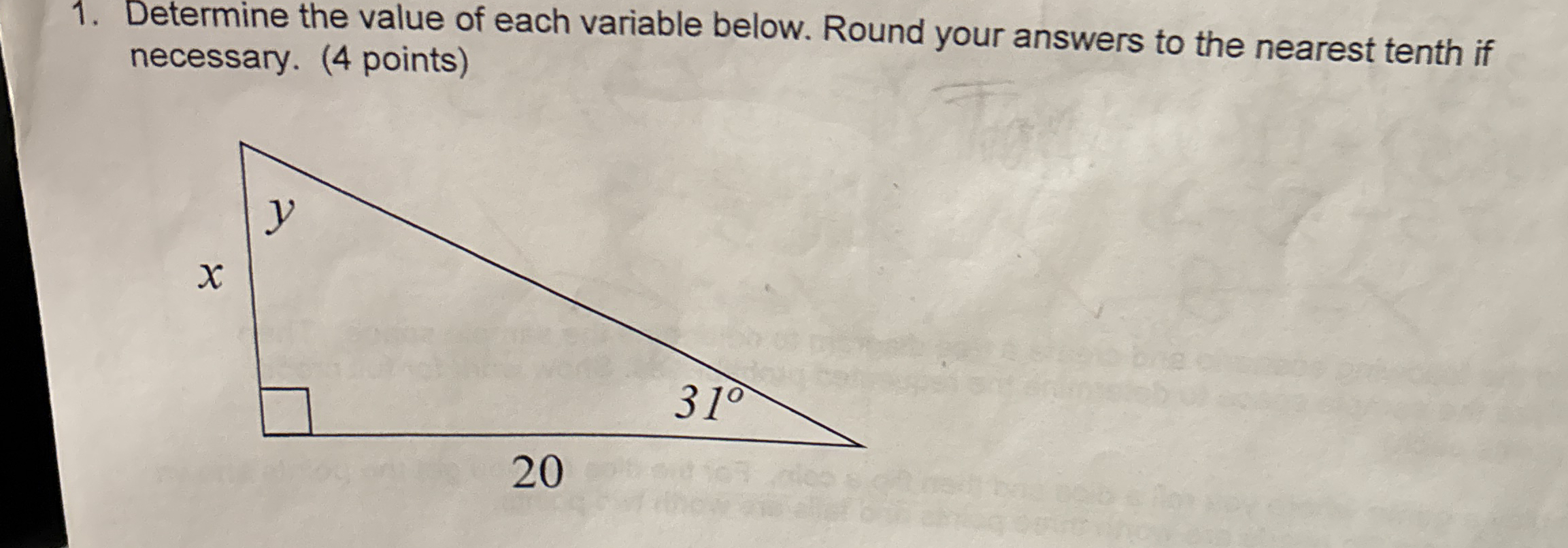 Solved Find the value of x ﻿in the diagram below. Round your | Chegg.com