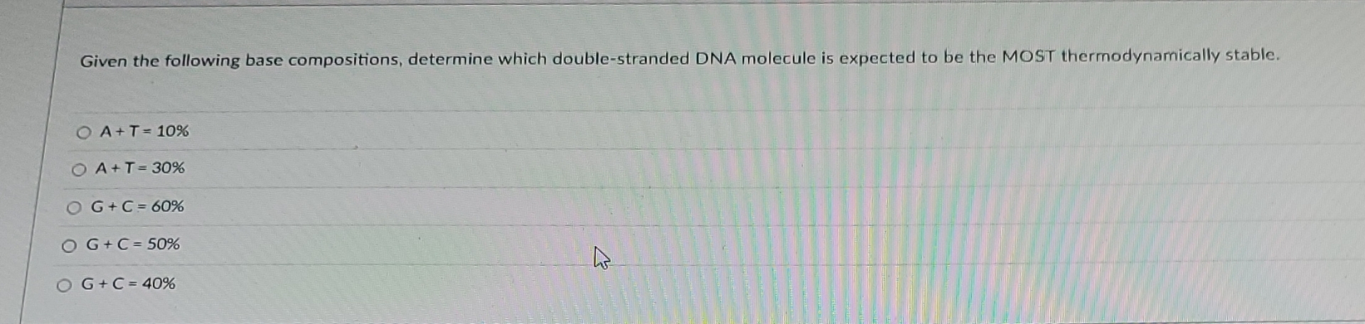 Solved Given the following base compositions, determine | Chegg.com