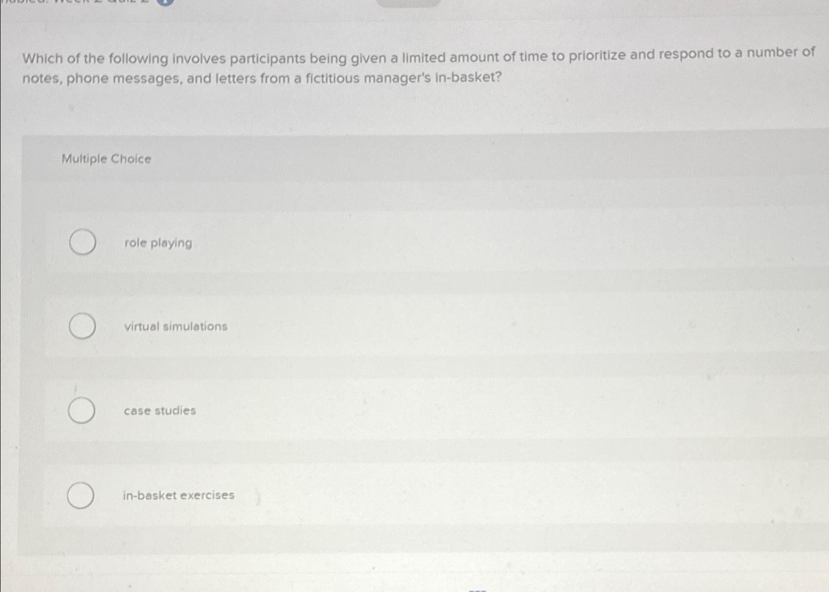 Solved Which of the following involves participants being | Chegg.com