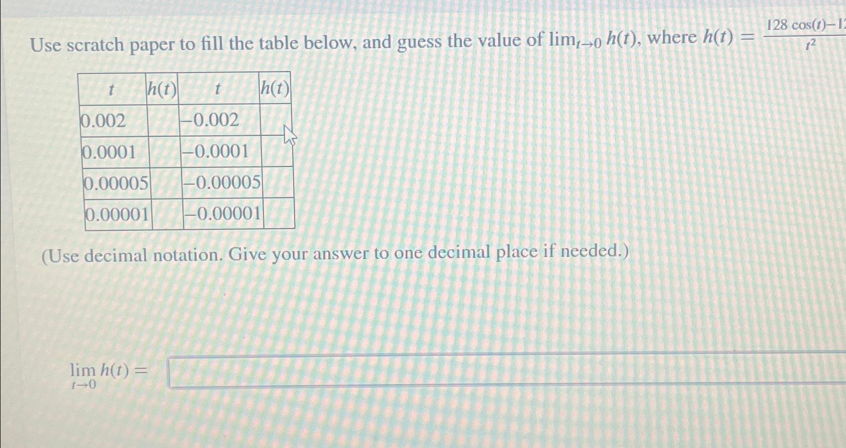 Solved Use scratch paper to fill the table below, and guess | Chegg.com