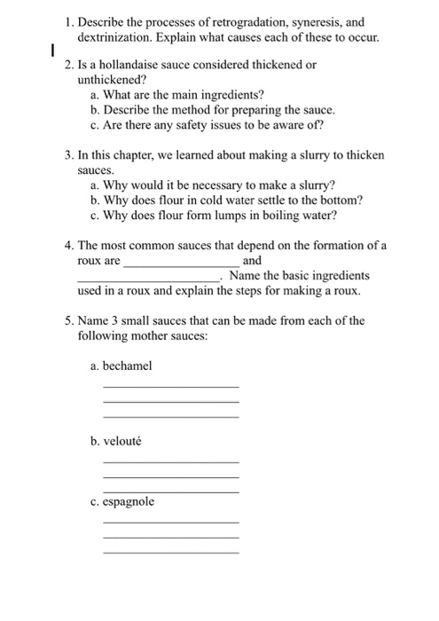 Solved 1. Describe the processes of retrogradation, | Chegg.com