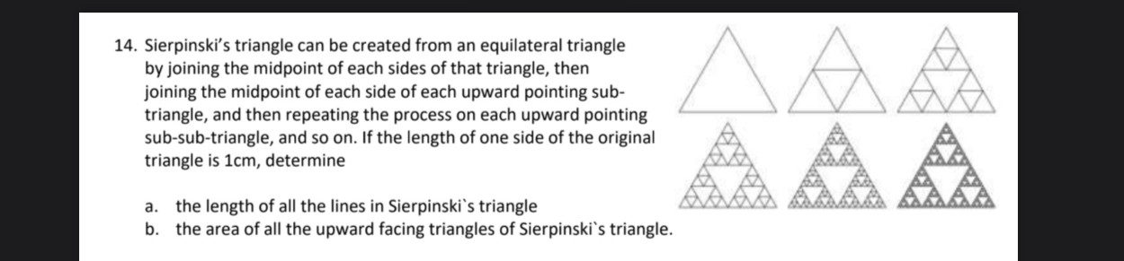 Sierpinski's triangle can be created from an | Chegg.com