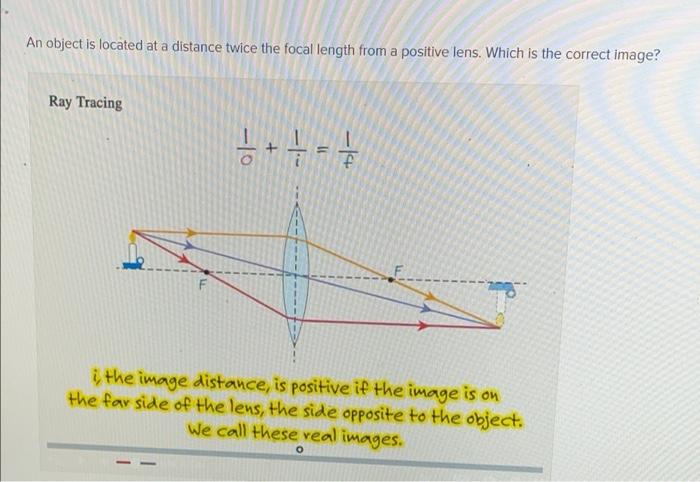 Solved An object is located at a distance twice the focal | Chegg.com