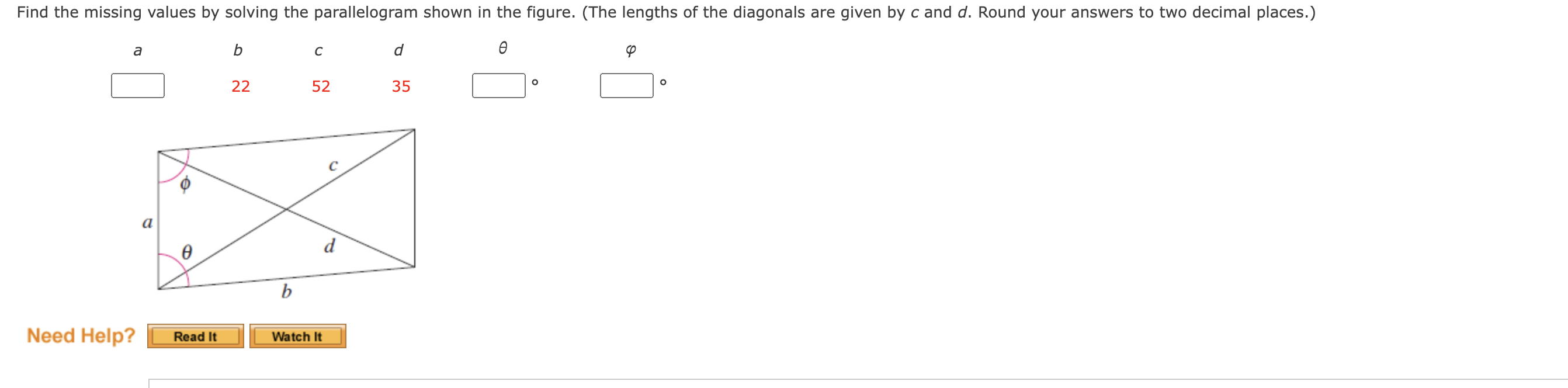 Solved Find the missing values by solving the parallelogram | Chegg.com