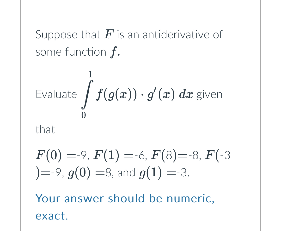 Solved Suppose that F ﻿is an antiderivative of some function | Chegg.com