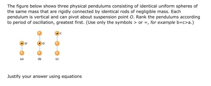 Solved The figure below shows three physical pendulums | Chegg.com